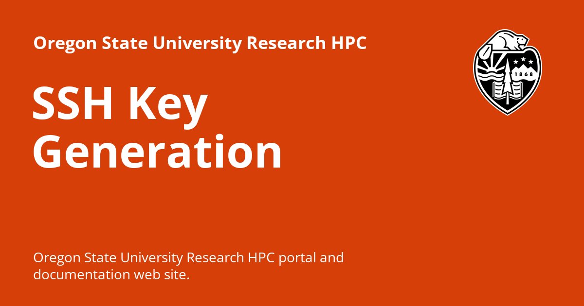 Ssh Key Generation Oregon State University Research Hpc Documentation 0248