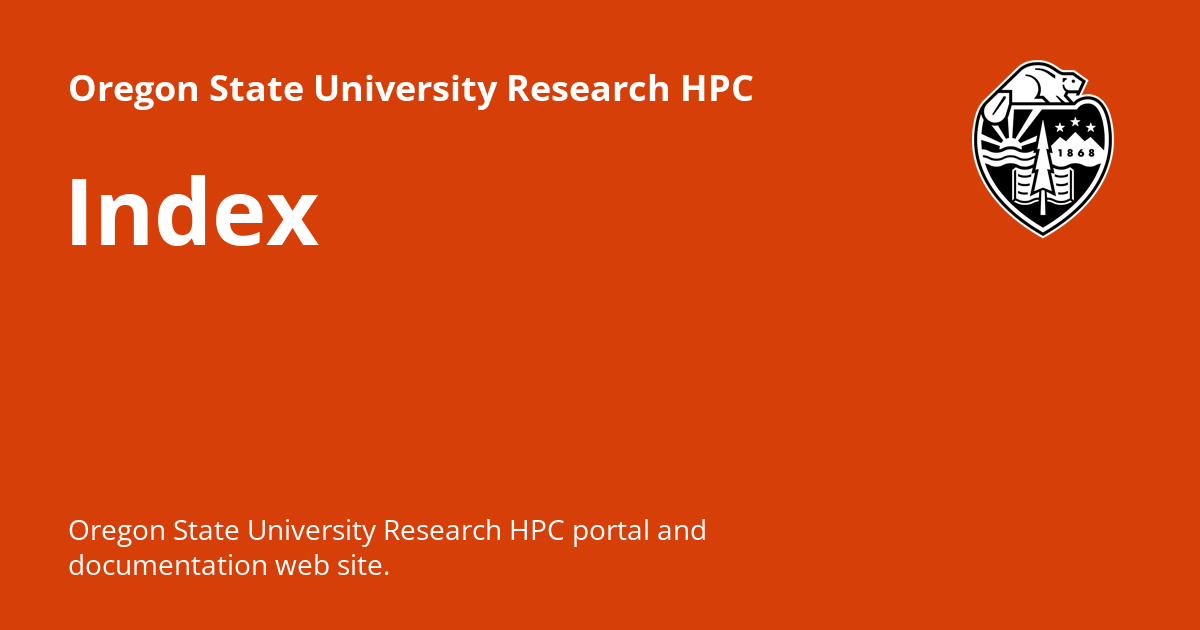 Index - Center for Quantitative Life Sciences HPC Documentation